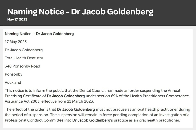 Ponsonby dentist continues to see patients, despite being suspended ...